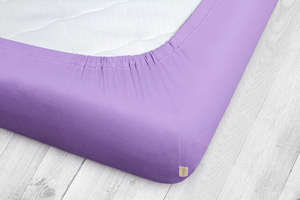 Jersey prostěradlo středně fialové na výšku matrace do 20 cm Velikost: 160 x 200