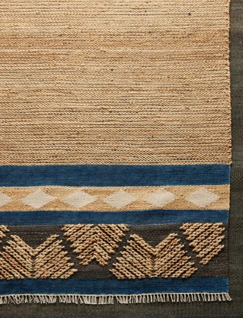 Diamond Carpets India, Ručně vázaný kusový koberec Agra Palace DE 2283 Natural Mix, 300x400, modrá, chodba / předsíň