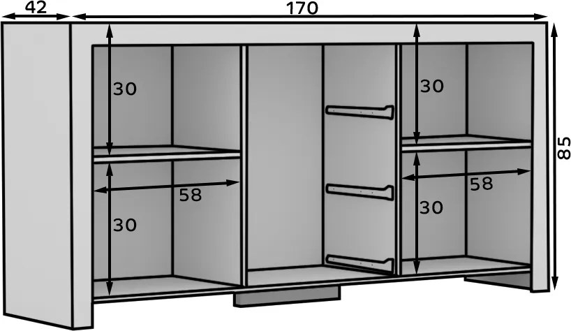 ADRK Furniture Komoda 3SZ2D CESIRO