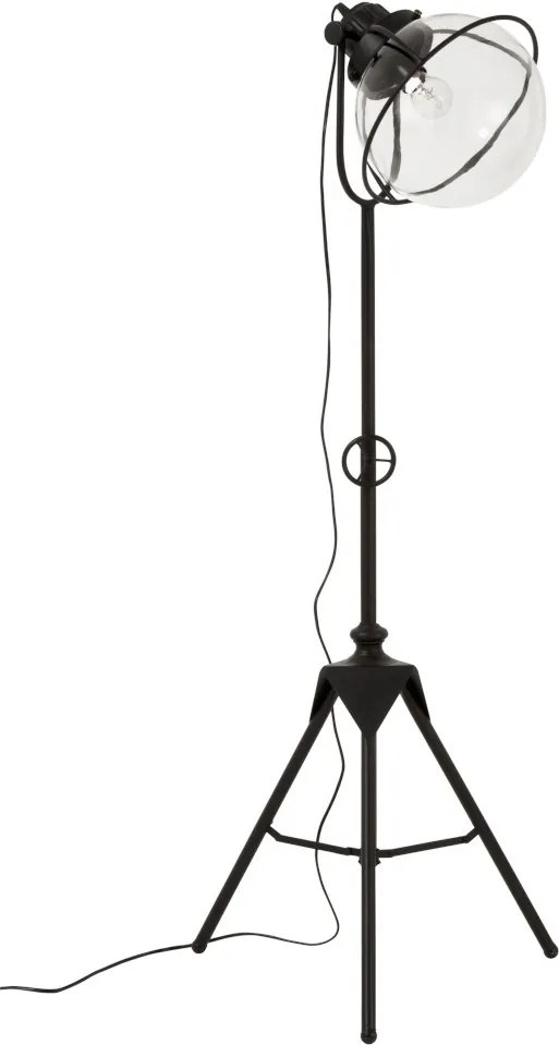 Černá kovová retro stojací lampa Tripod - 55*52*180cm