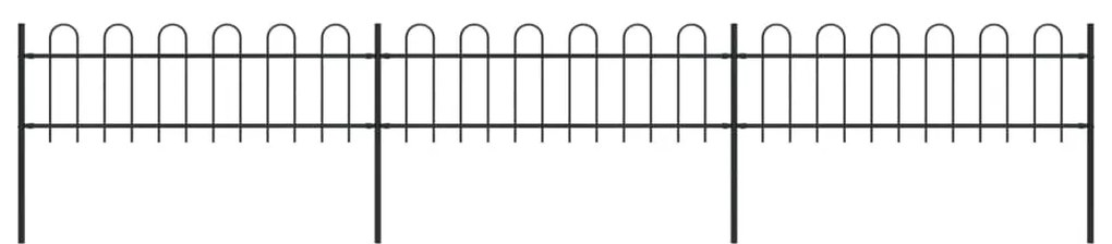 277640 vidaXL Zahradní plot s obloučky ocelový 5,1 x 0,6 m černý