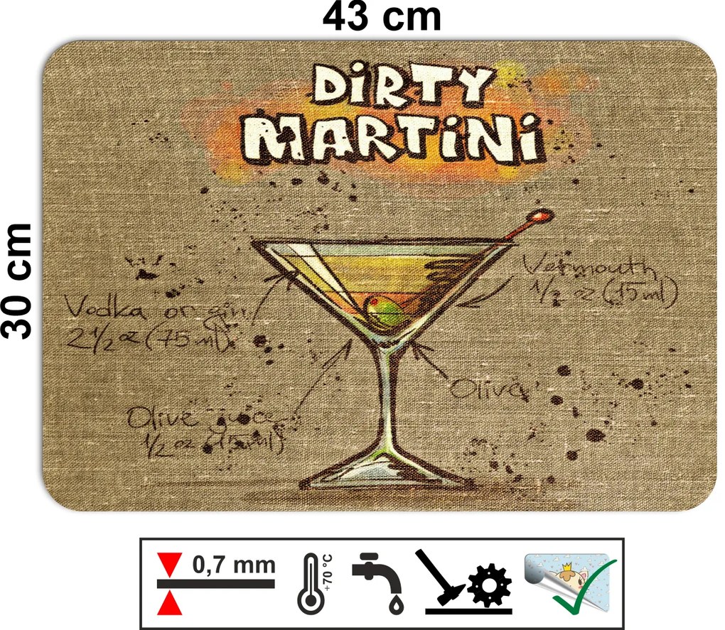 PokojovaDekorace.cz, Prostírání - 022, Dirty Martini, 43x30cm