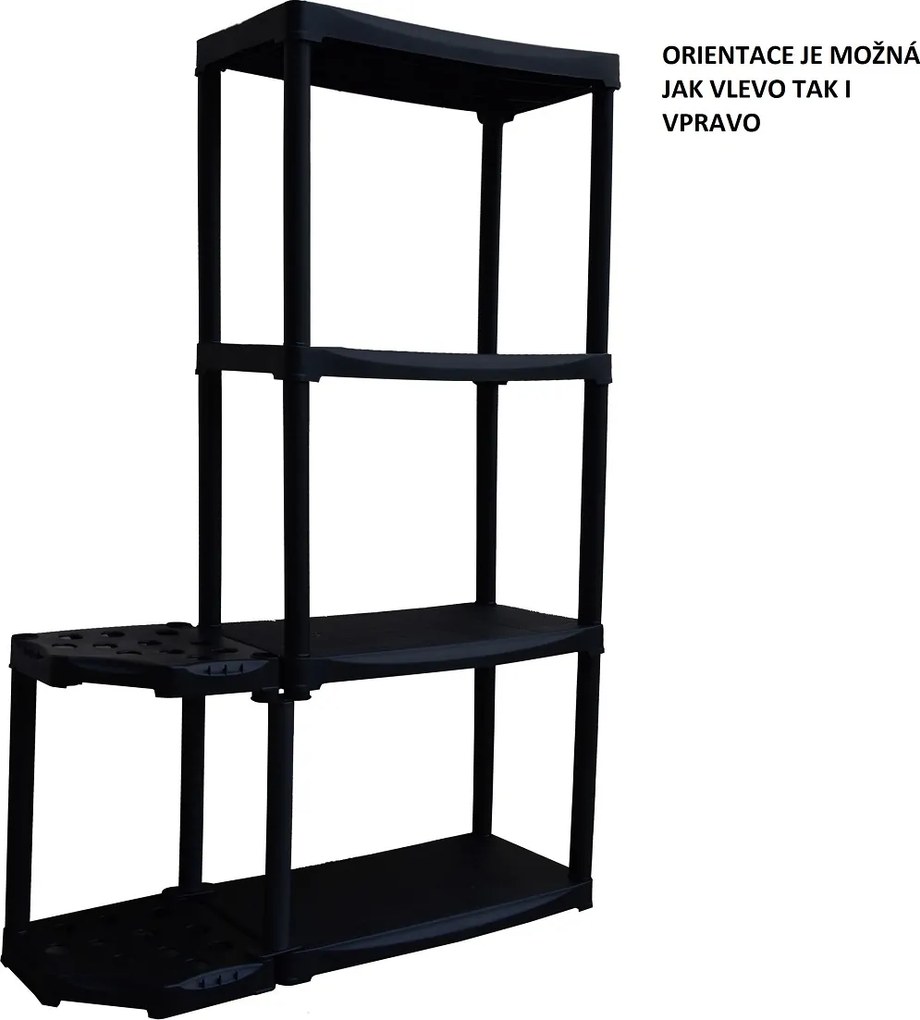 ARTPLAST Set regál 600x300x1330 mm, 4 police a rohový držák