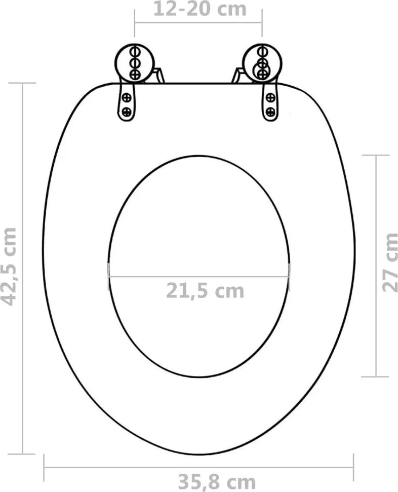 vidaXL WC sedátko MDF s víkem jednoduchý design černé [140802]