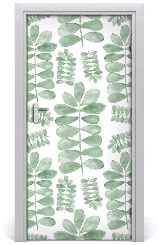 Samolepící fototapeta na dveře listí eukaliptusa 85x205 cm