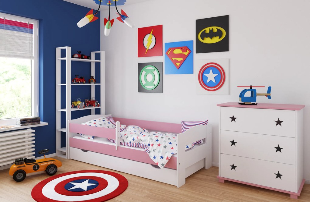 BabyBeds Dětská postel ADAS Velikost postele: 160x80 cm, Barevné provedení: Dub, Úložný prostor: Ne, bez úložného prostoru Bílá