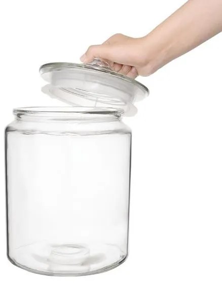 VILDE Skleněná dóza, velký objem 3,9l BISCOTTI