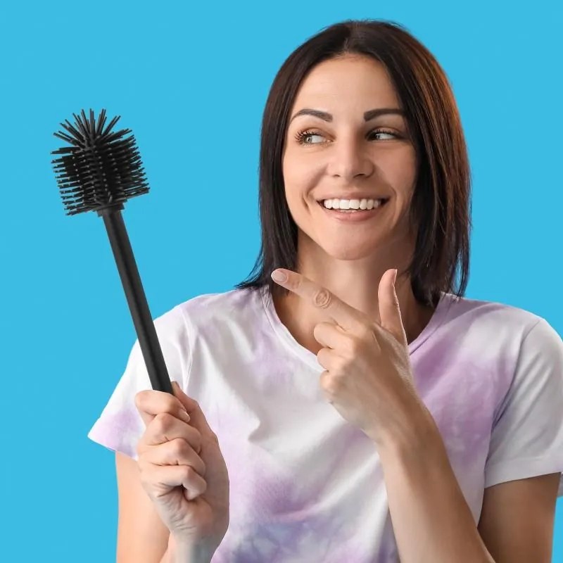 Erga Halika, náhradní WC kartáč se silikonovou hlavou, 34 cm, černá, ERG-YKA-V.WCZ-HALIKA-SILKA-BLK