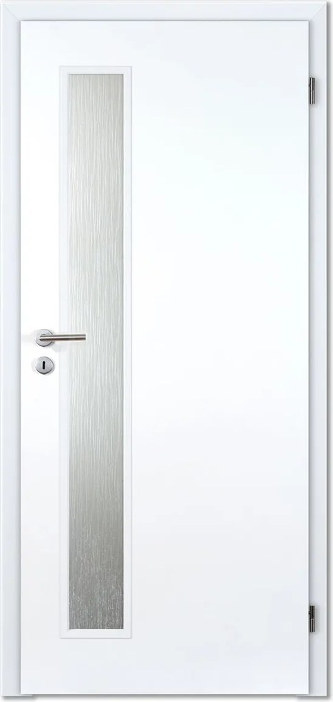 Doornite Basic Interiérové dveře Vertika, 70 P, 70 × 197 cm, lakované, pravé, bílé, prosklené