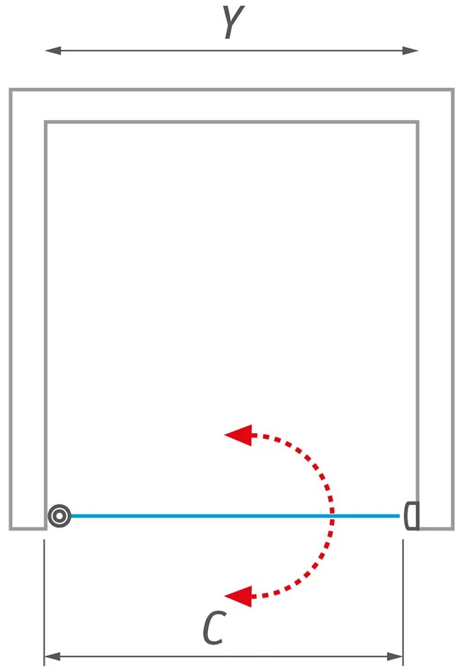 Roth Tower Line sprchové dveře jednokřídlé 100 x 201,2 cm 728-1000000-00-02 brillant / transparent