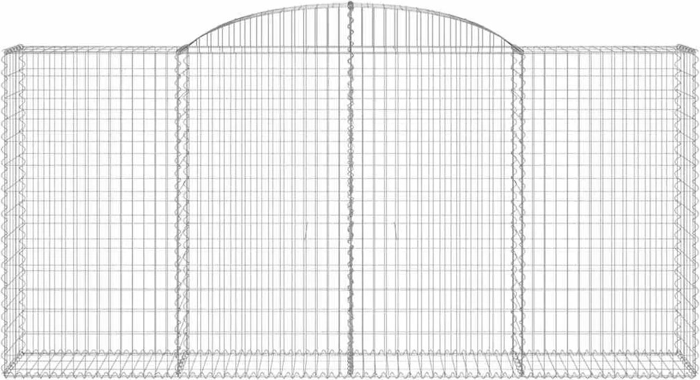 Klenuté gabionové koše 2 ks 300x50x140/160cm pozinkované železo 3146737