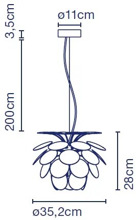 Marset A620-036 Discocó 35, španělské závěsné svítidlo, 1x5W LED E14, bílá, průměr 35cm