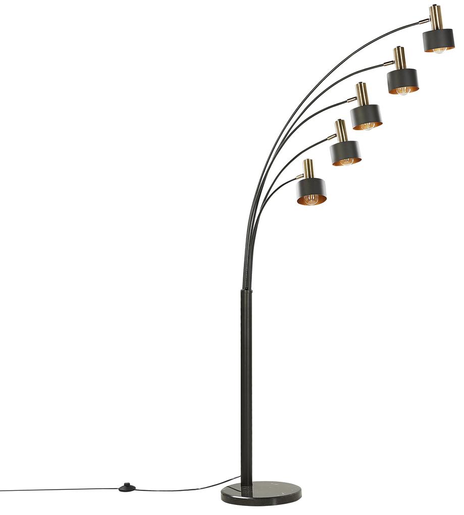 Stojací lampa z lehkého kovu 5 světel černá ANBESA Beliani