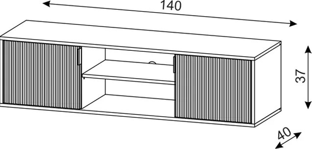 TV stolek Flinn 140 cm bílý/zlatý