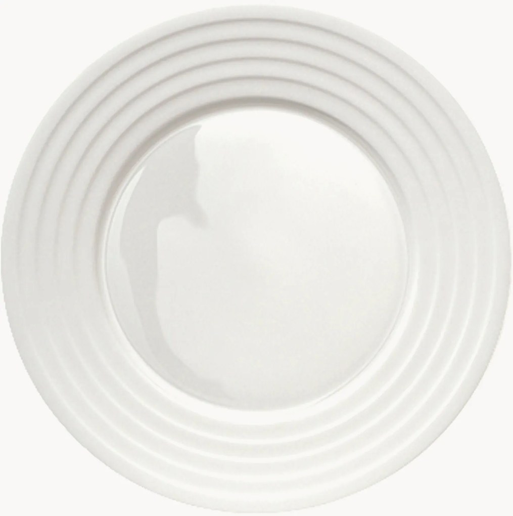 Sada dezertních talířů z kostního porcelánu Cross White, 6 dílů