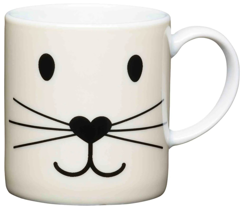 KitchenCraft Porcelánový hrníček na espresso Cat Face-80ml