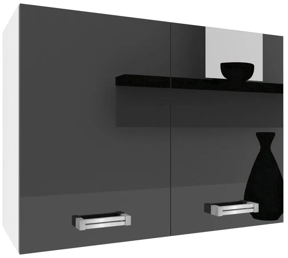 Kuchyňská skříňka Belini horní 80 cm černý lesk  INF SG80/1/WT/B/0/D