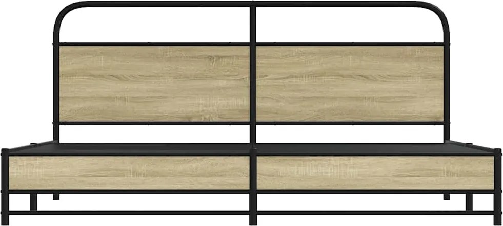 Kovový rám postele bez matrace dub sonoma 180 x 200 cm 3318689