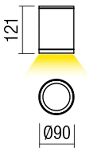 Redo 9598 stropní LED svítidlo Eta tmavě šedé, 6W, 3000K, 12cm