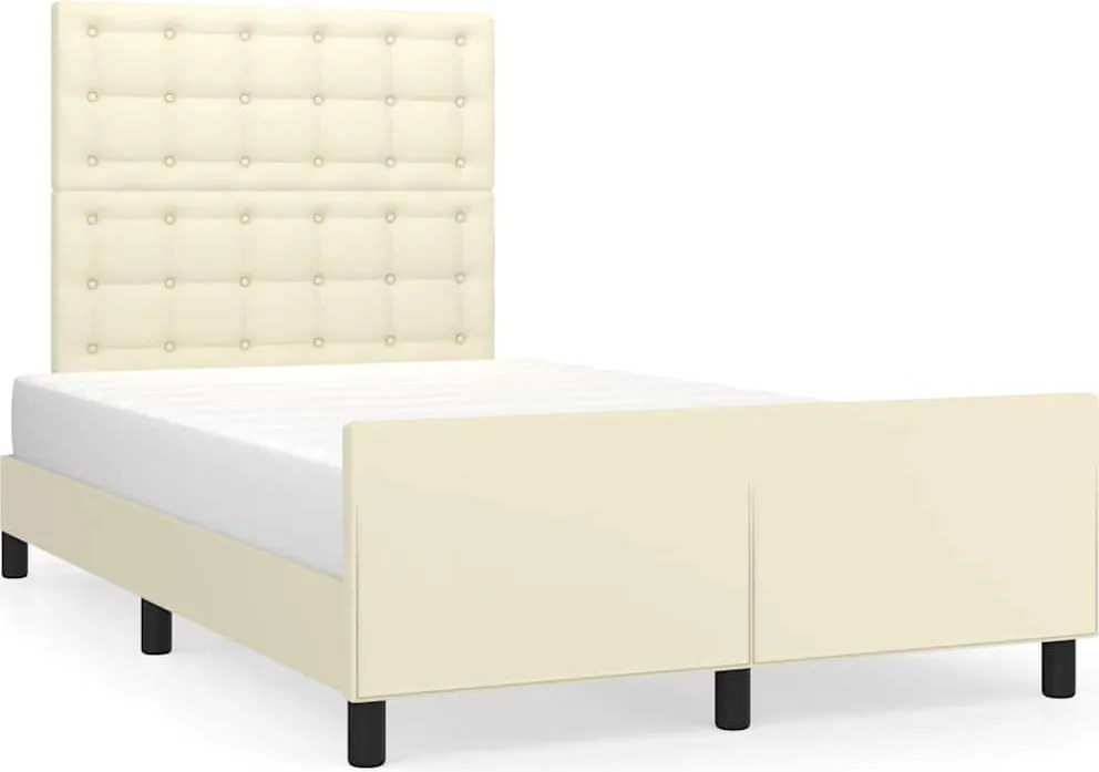Rám postele s čelem krémový 120x200 cm umělá kůže 3125563
