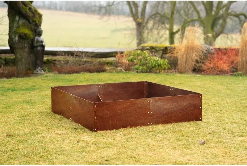 Alto Vyvýšený záhon 148 x 148 x 36 cm, corten CORGARDEN 1013