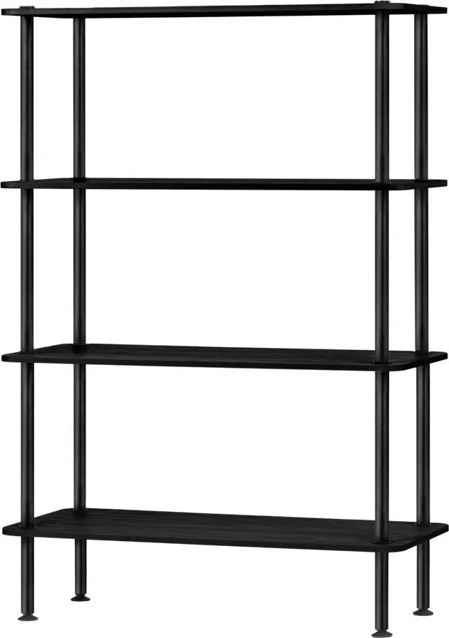 Černý regál v dekoru dubu 80x127x35 cm Teidi – noo.ma