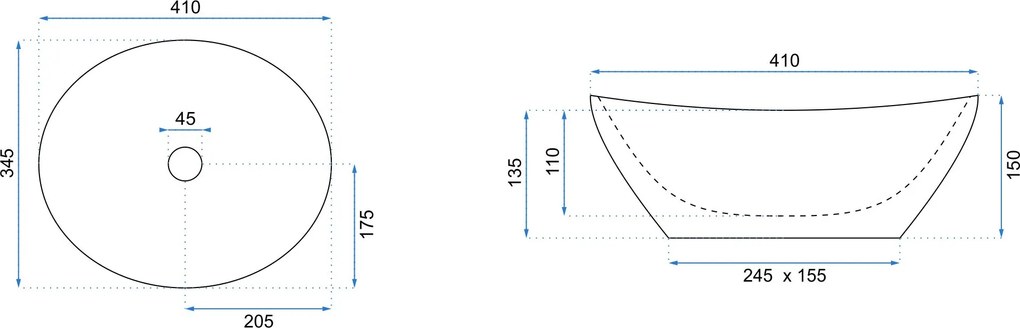 Rea Sofia Marble umyvadlo, 41 x 35 cm, černá-vzor, REA-U5611