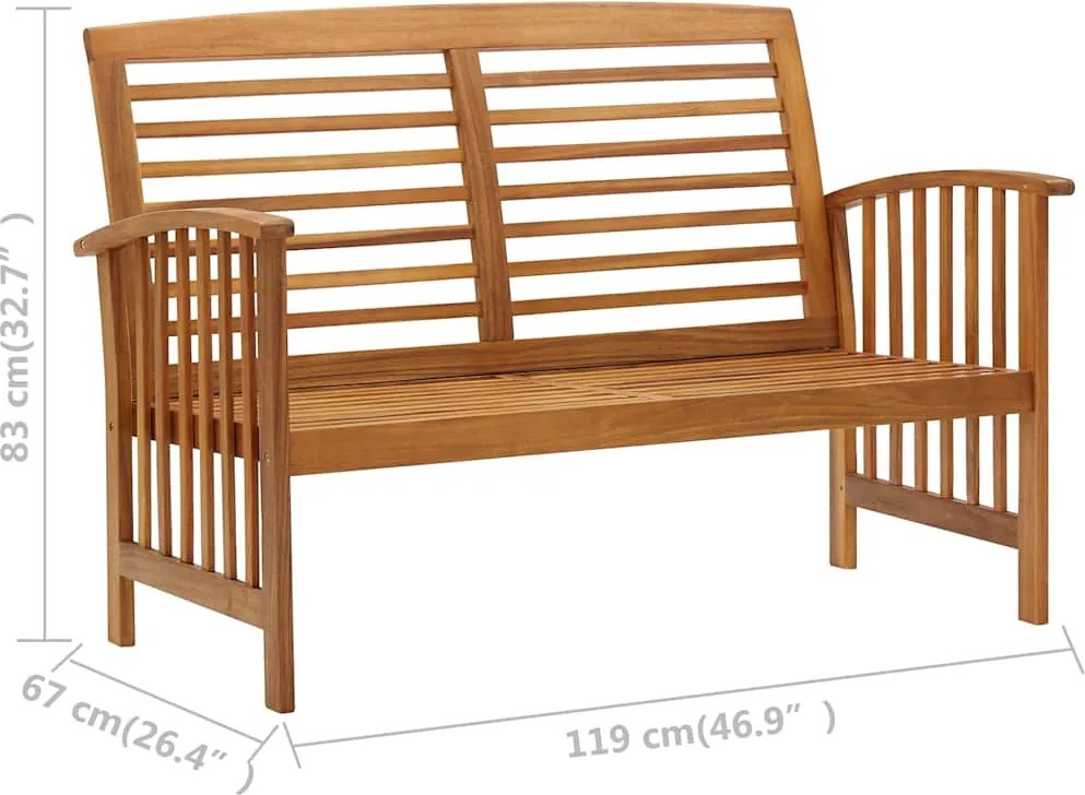 Zahradní lavice 119 cm masivní akáciové dřevo 310259