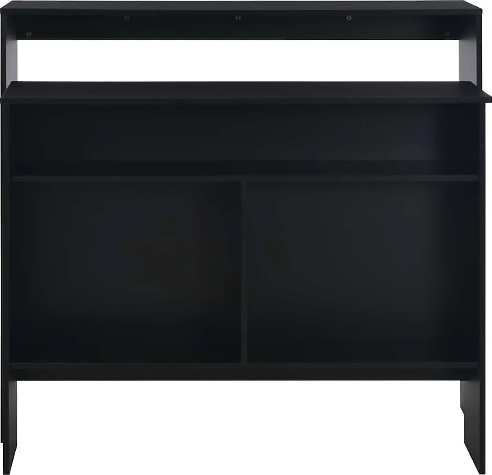 Barový stůl se 2 stolními deskami černý 130 x 40 x 120 cm 280218