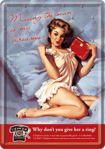 Postershop Plechová pohlednice - Missing the Man of My Dreams