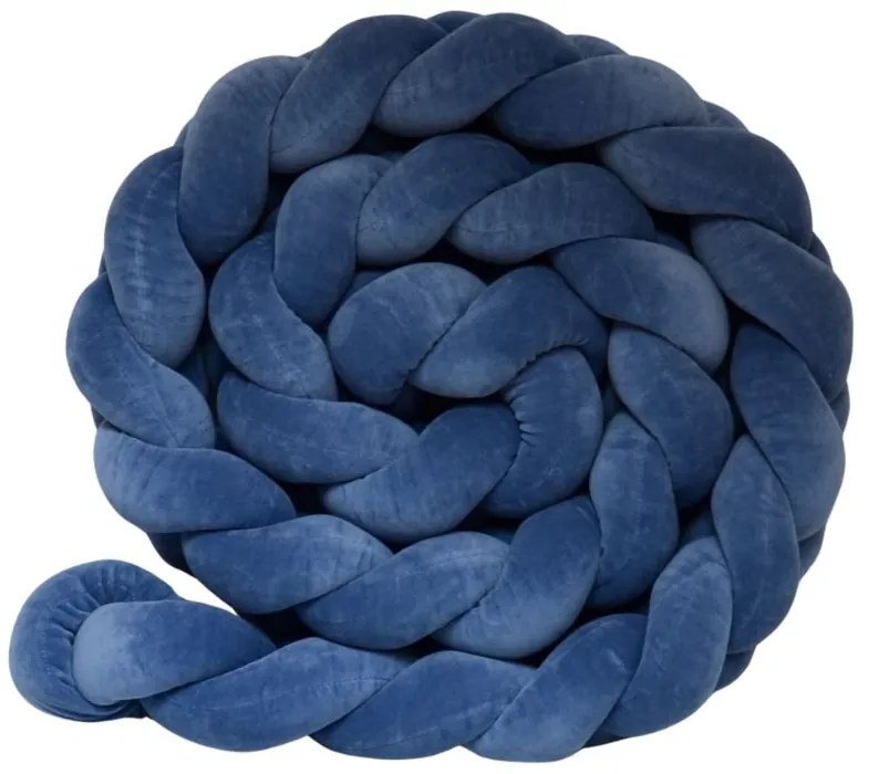 SenLove Sametový mantinel pletený do copu ze 3 pramenů Zvolte barvu: Tmavě modrá, Zvolte rozměr: 300 cm