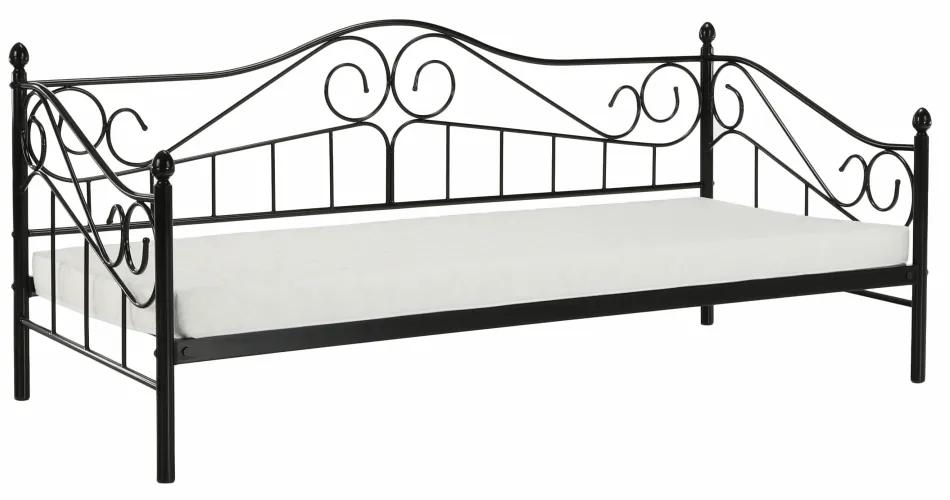 Jednolůžková postel 90 cm Danina (černá) (s roštem). 1016019