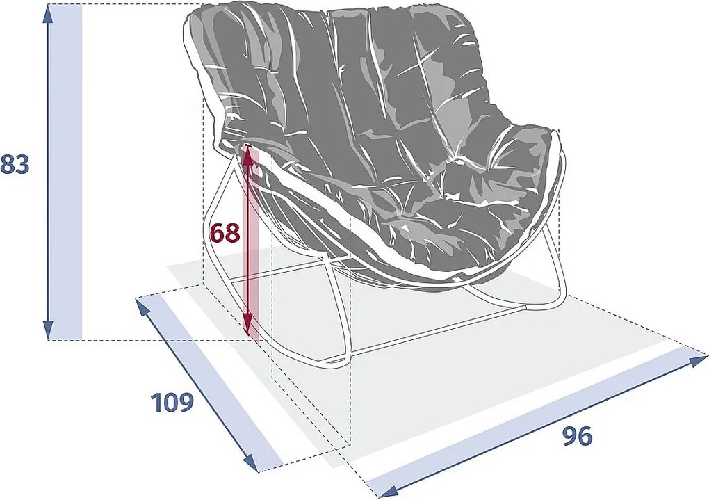 Kovové houpací křeslo OSCAR (antracit)