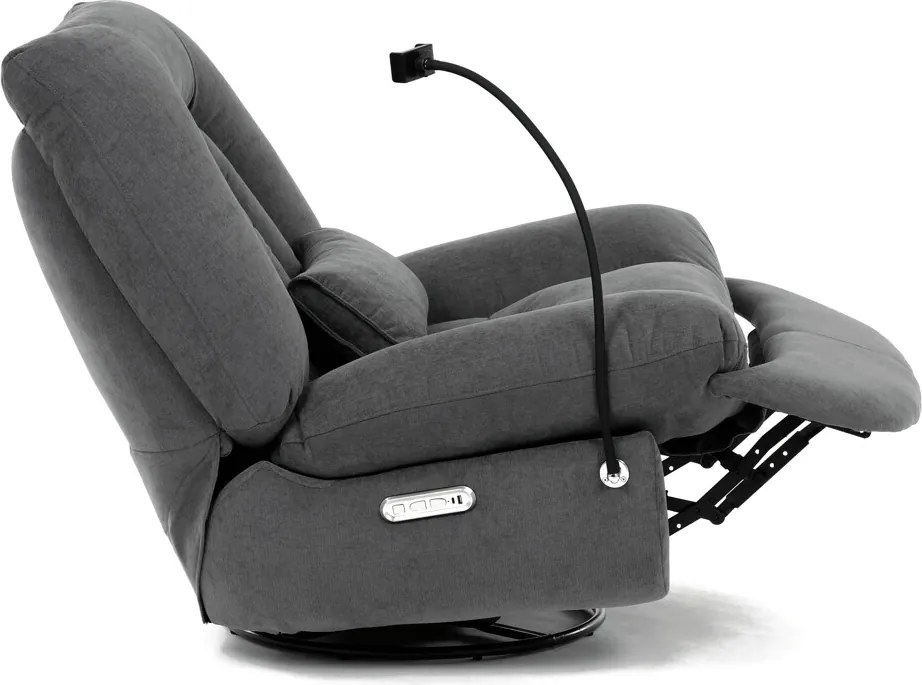 Elektrické polohovací TV křeslo RELAXME - šedá látka