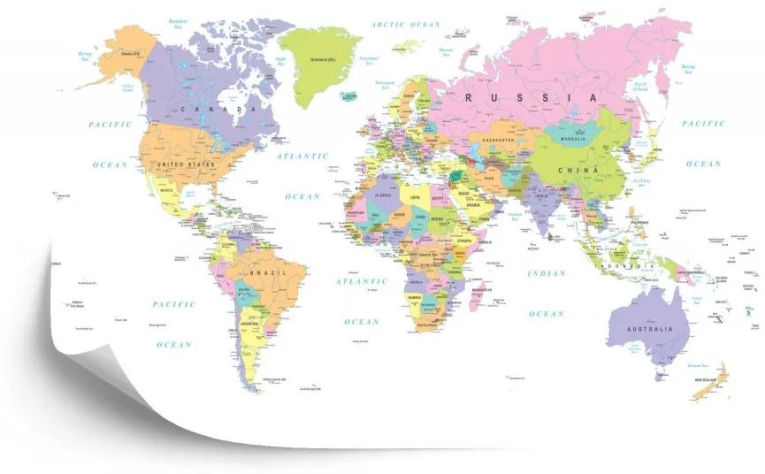 Fototapeta Mapa Světa Hladký vinyl 360x240