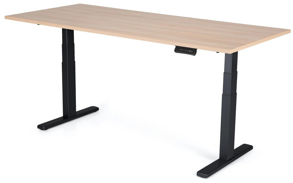 Výškově nastavitelný stůl Liftor 3segmentové nohy premium černé,   deska 1800 x 800 x 25 mm dub sorano