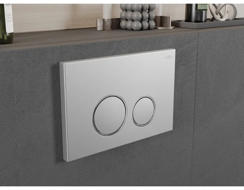 Mexen Fenix Air 05, pneumatické dvojité tlačítko pro splachování, chrom matný, 6A0502