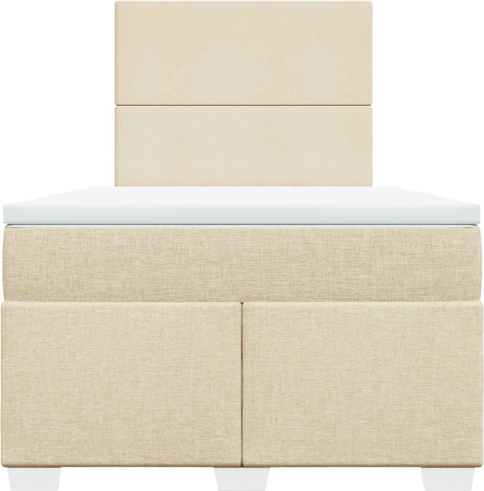 Box spring postel s matrací krémová 120x190 cm textil 3292725