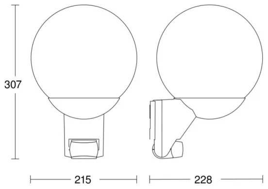 STEINEL 005535-Venkovní nástěnné svítidlo se senzorem L585S 1xE27/60W černá IP44