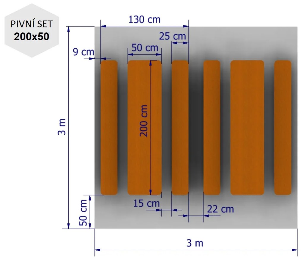 NŮŽKOVÝ PÁRTY STAN 3x3 m TENTino SMALL HEXAGON Barva: 10B - SVĚTLE HNĚDÁ