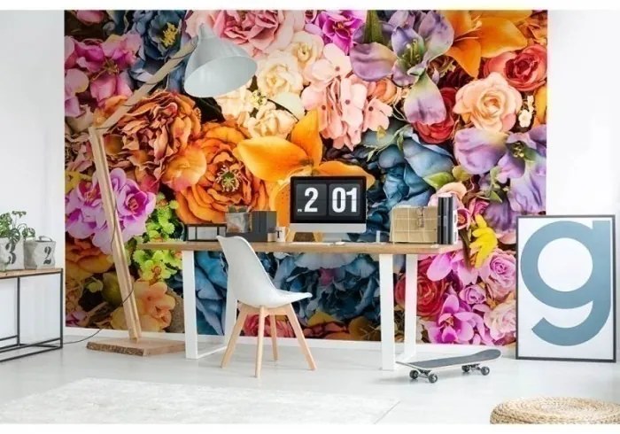 DIMEX | Samolepicí vliesová fototapeta na zeď Sušené květiny MA-5-0143 | 375 x 250 cm | vícebarevná