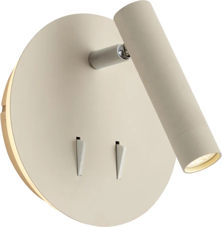 Moderní nástěnná lampa béžová včetně LED s USB-C - Croft