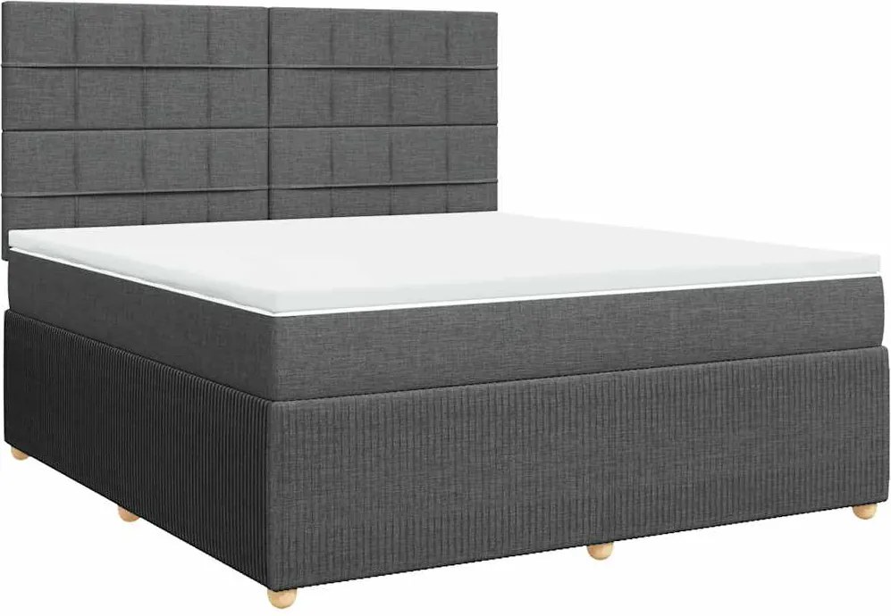 Box spring postel s matrací tmavě šedá 180x200 cm textil 3292136