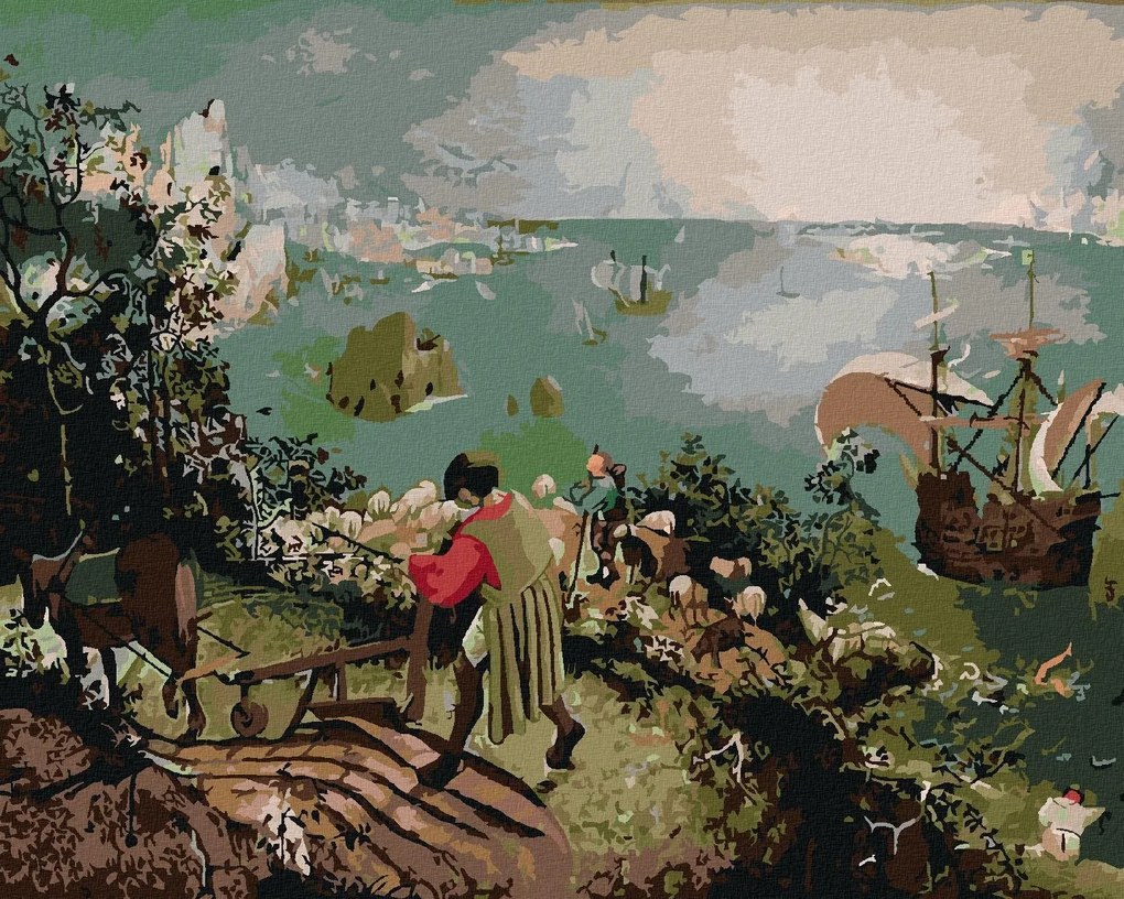 zuty zuty - malování podle čísel - pád ikarův (pieter bruegel), 40x50 cm, plátno+rám
