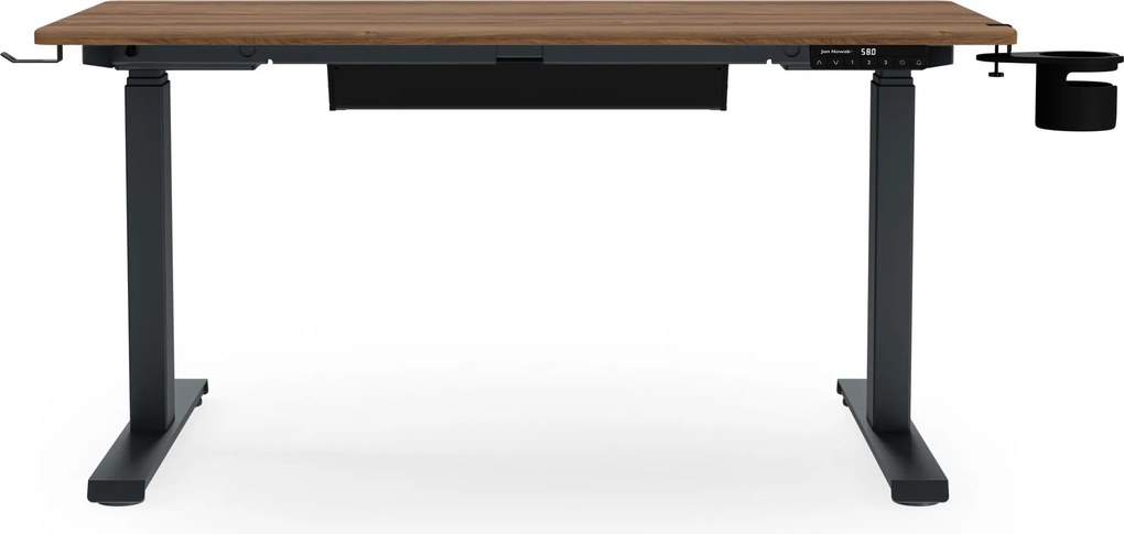 Elektrický stůl s regulací výšky ergonomický antracitový/ořech,1200x600 mm: ARIA