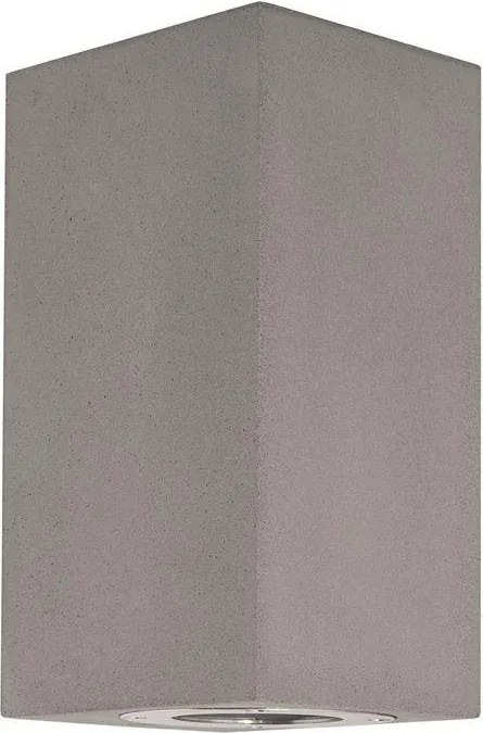 NV 9790552 Venkovní nástěnné svítidlo FUENTO šedý beton skleněný difuzor GU10 2x7W IP65 100-240V bez žárovky světlo nahoru a dolů - NOVA LUCE