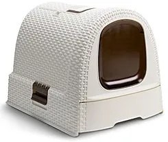 Curver WC kočka kryté domek Rattan 39x39x51cm mocha