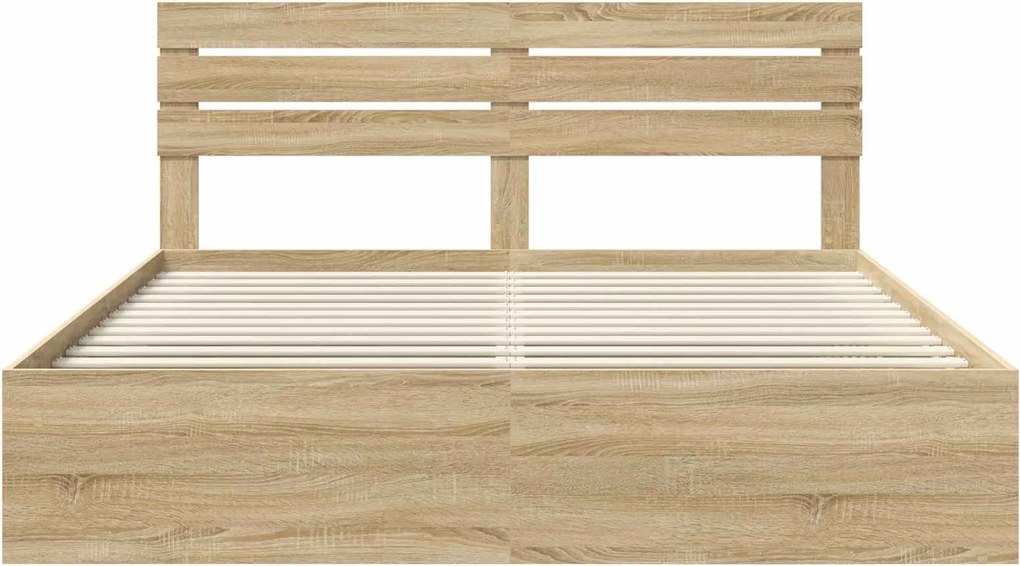 Rám postele s čelo Sonoma 200 x 200 cm Masivní borové dřevo 3411377