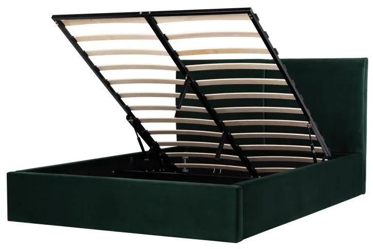 Hector Čalouněná postel Hold 140x200 dvoulůžko - zelené