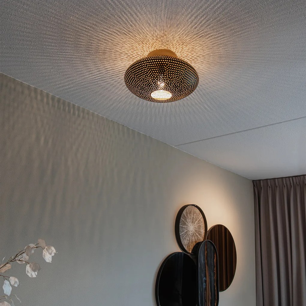 Orientální stropní svítidlo černé a zlaté 40 cm - Radiance